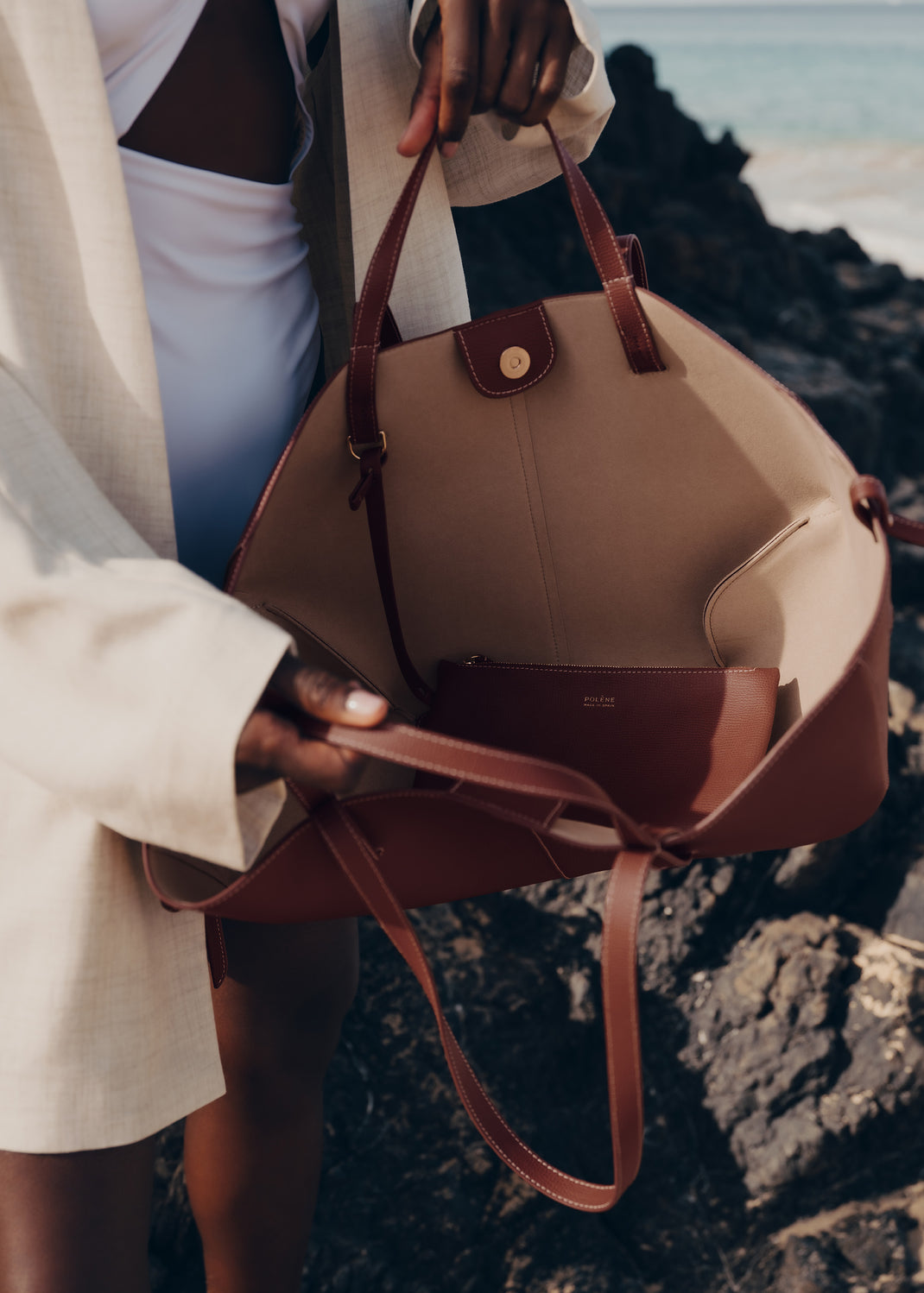 Polène | Bag - Cyme - Textured Cognac